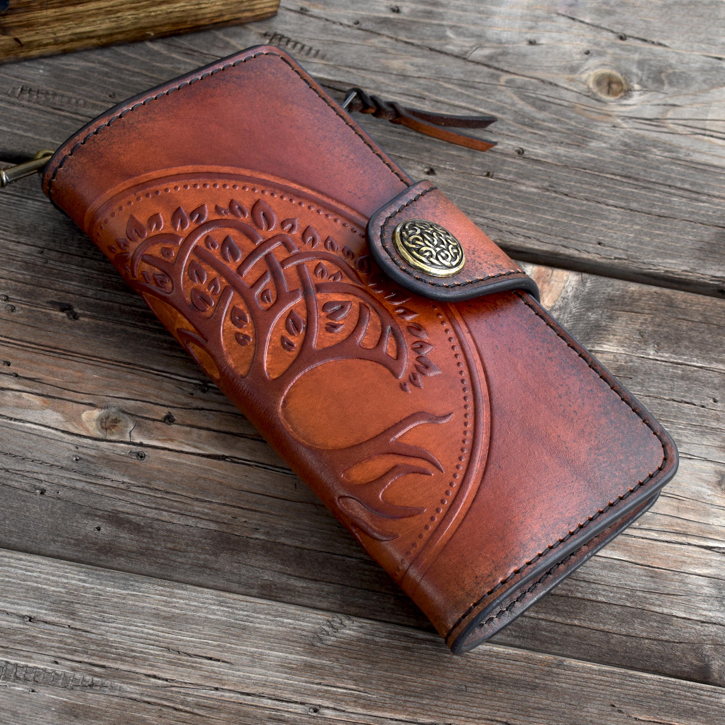 Large Clutch Wallet - TREE OF LIFE – Blackthorn Leather