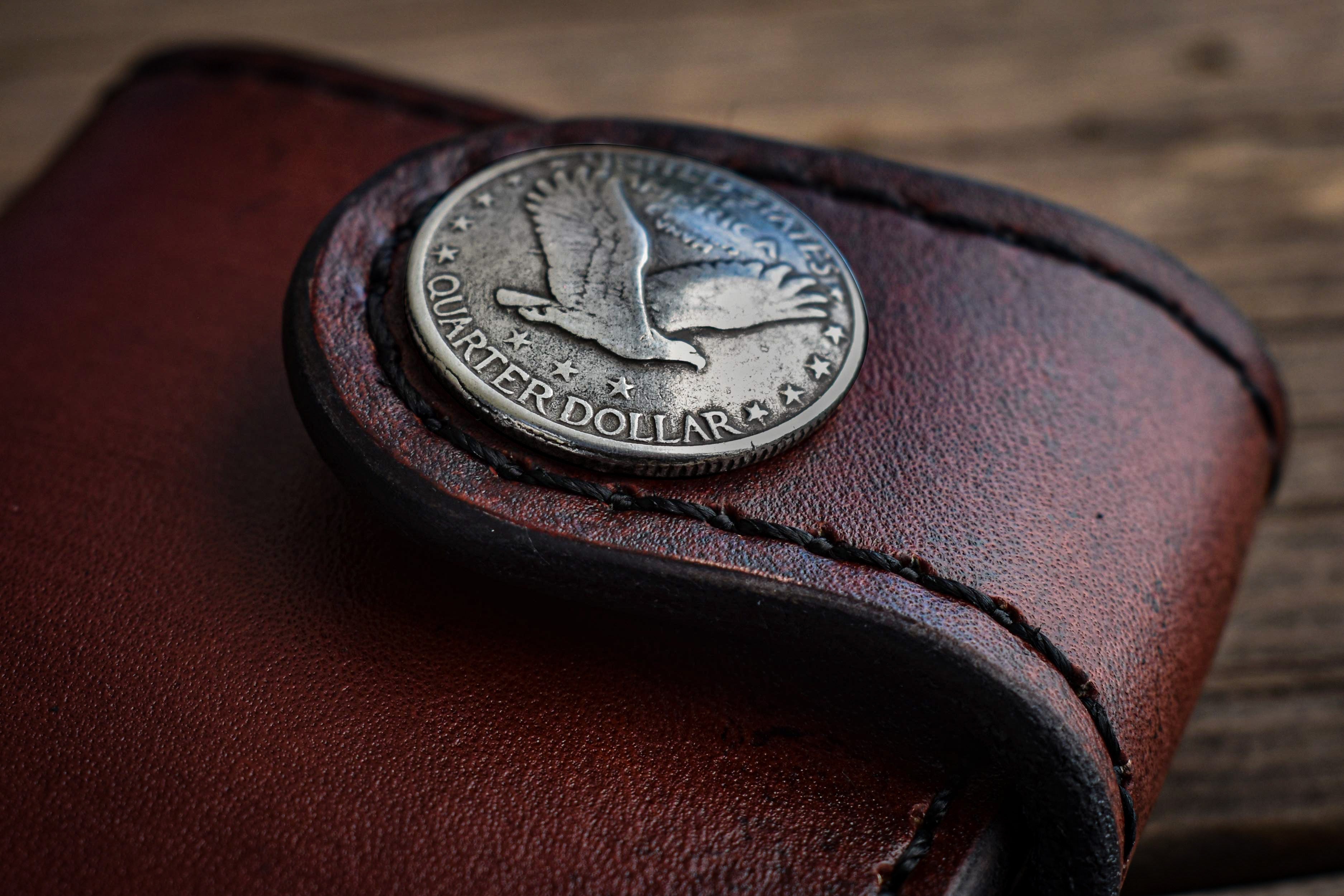 THE GALWAY: Vertical Snap Wallet - Flying Eagle Quarter Dollar ...